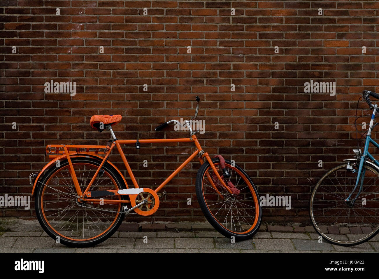 wall dutch bike bicycle cycle orange traffic transportation blank ...