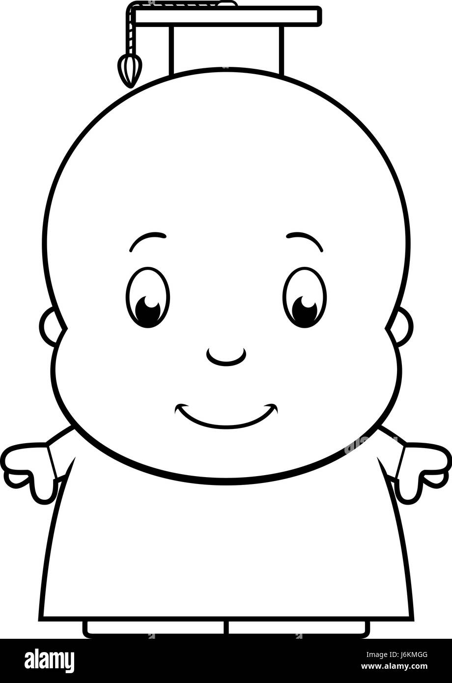A cartoon illustration of a baby genius in a professor outfit Stock ...