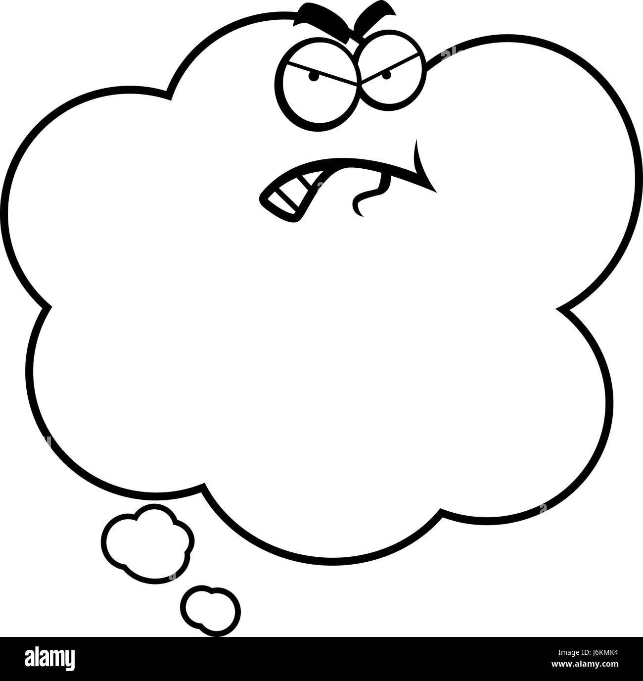 A cartoon thought balloon with an angry expression Stock Vector Image ...