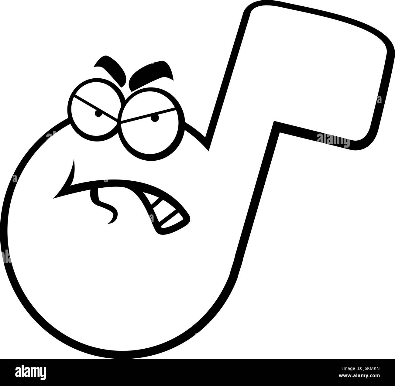 A cartoon musical note with an angry expression Stock Vector Image ...