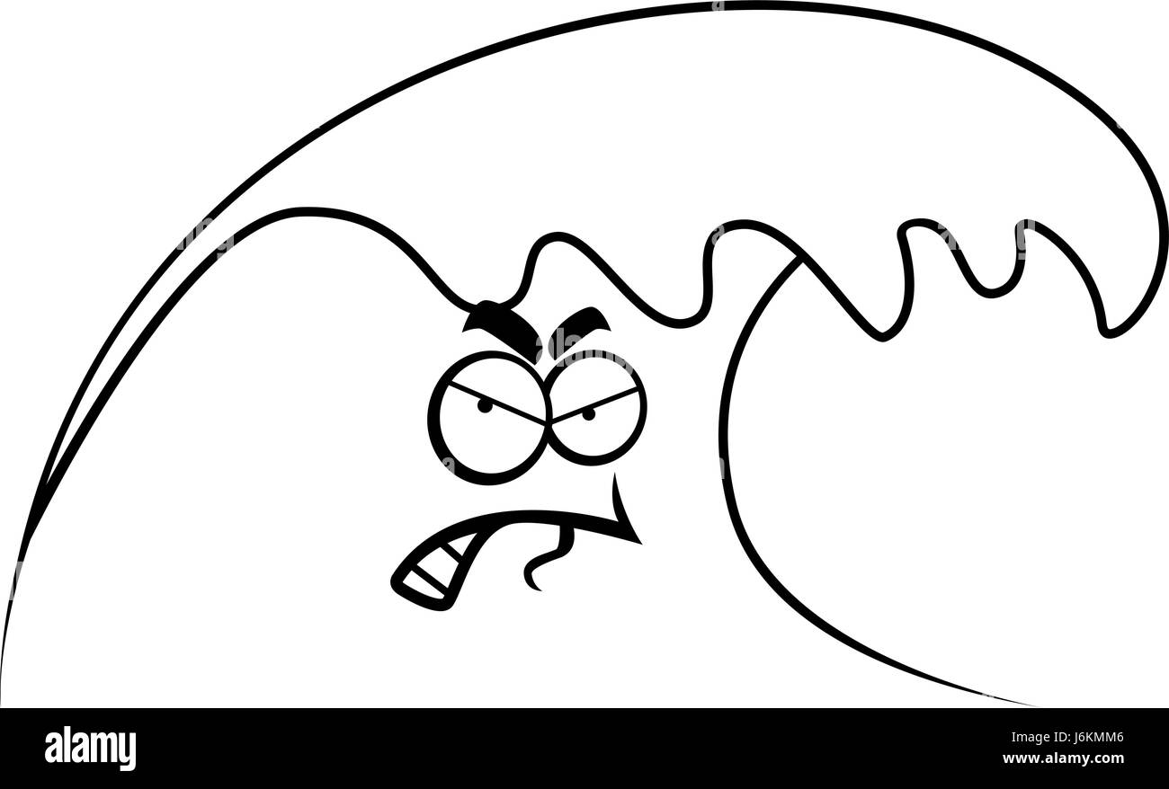 A cartoon ocean wave with an angry expression Stock Vector Image & Art ...