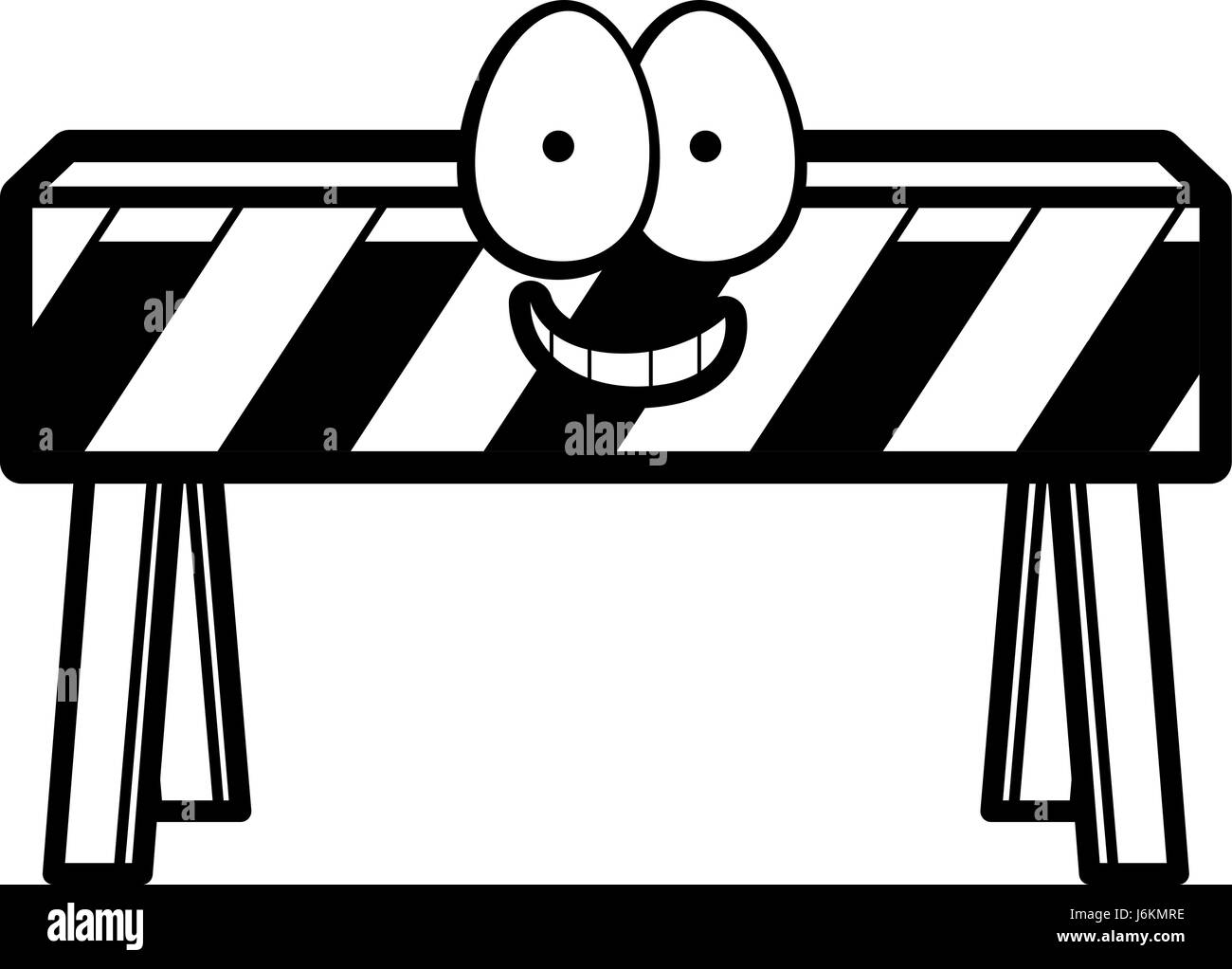 A cartoon construction barricade happy and smiling Stock Vector Image ...