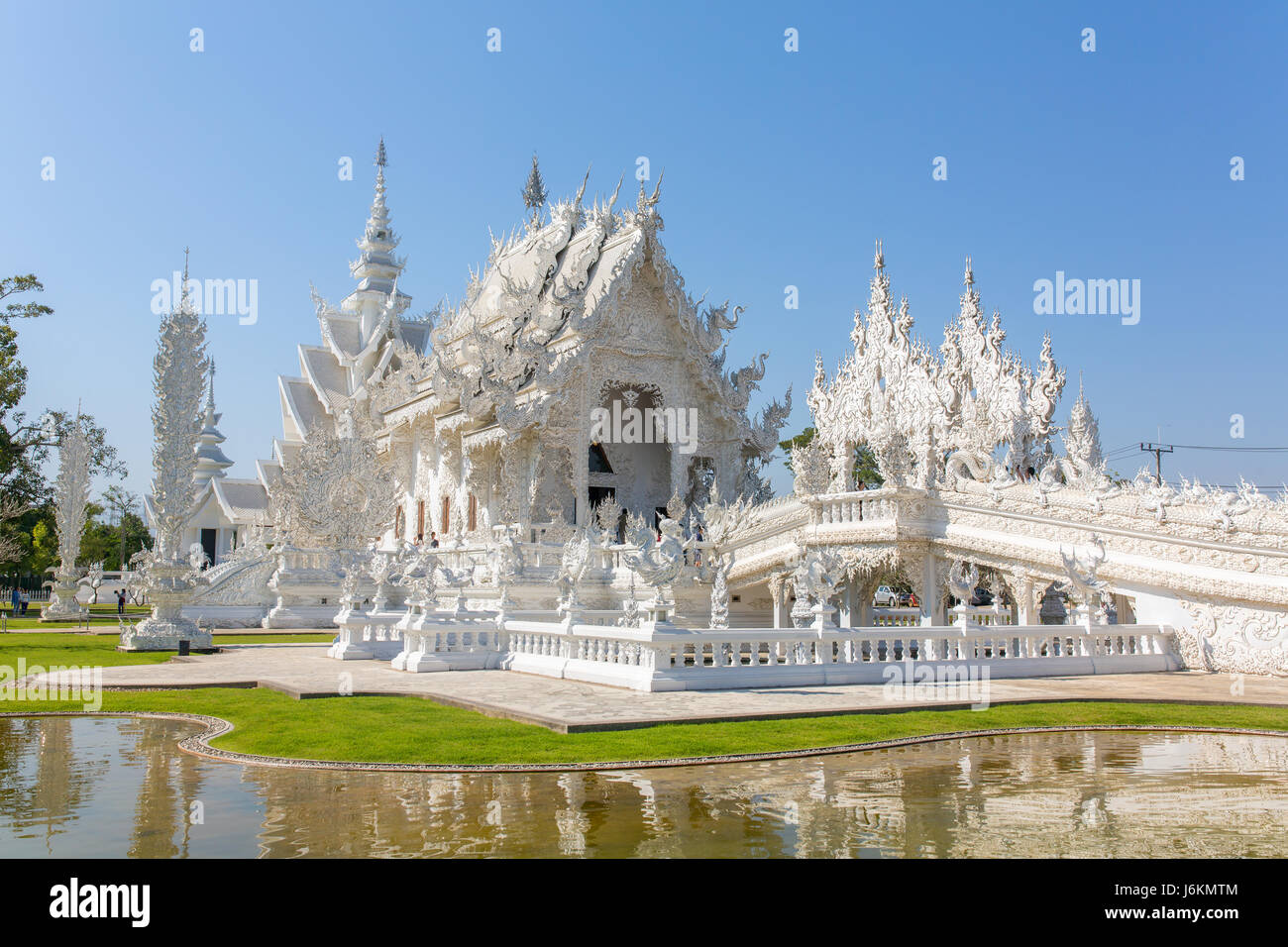 Detail of famous thailand temple or grand white church hi-res stock ...