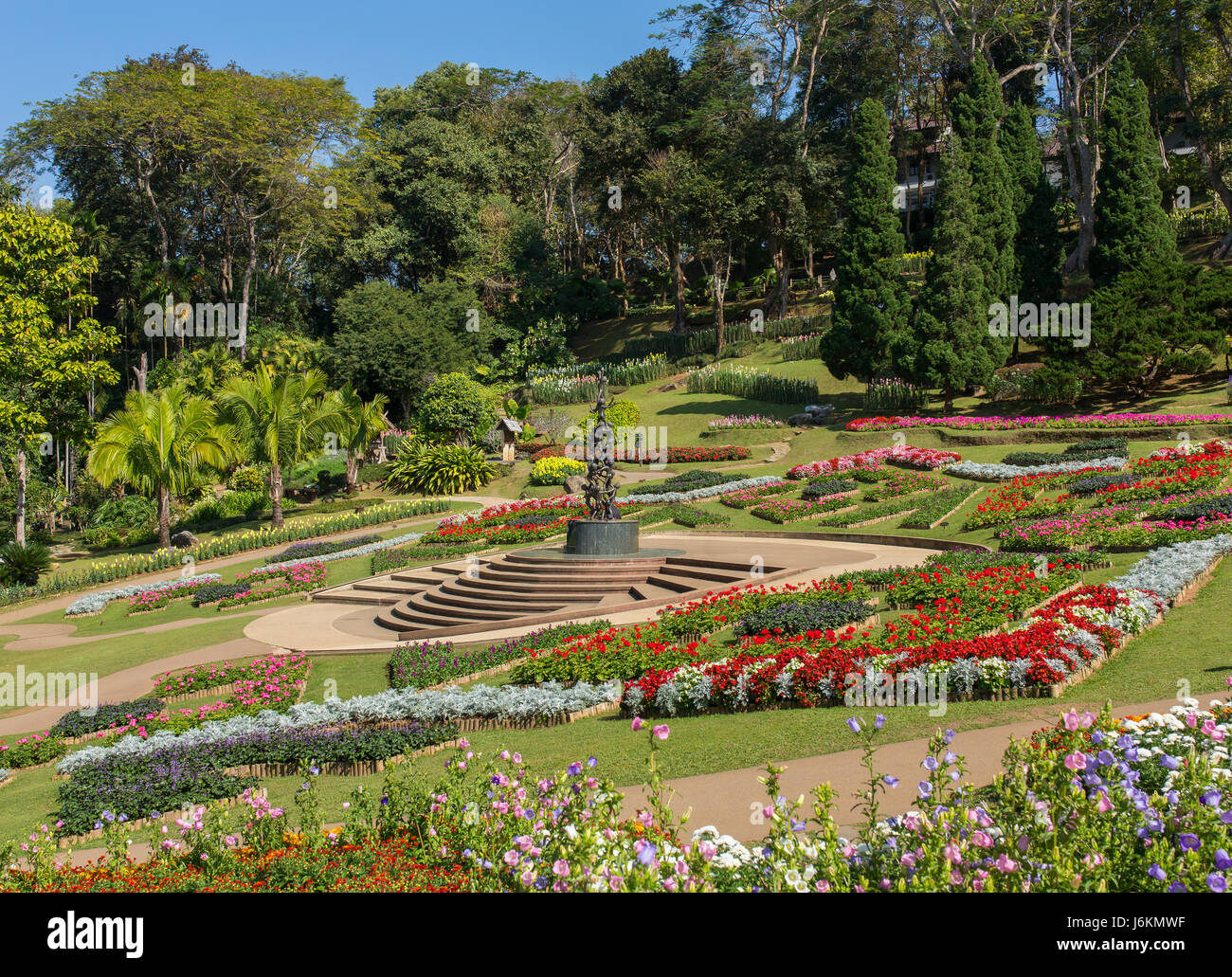 Mae Fah Luang Garden located on Doi Tung in Northern Thailand Stock ...