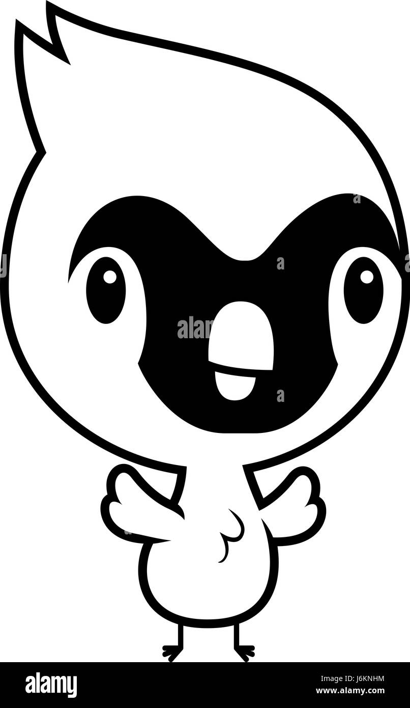 A cartoon illustration of a baby cardinal standing Stock Vector Image ...