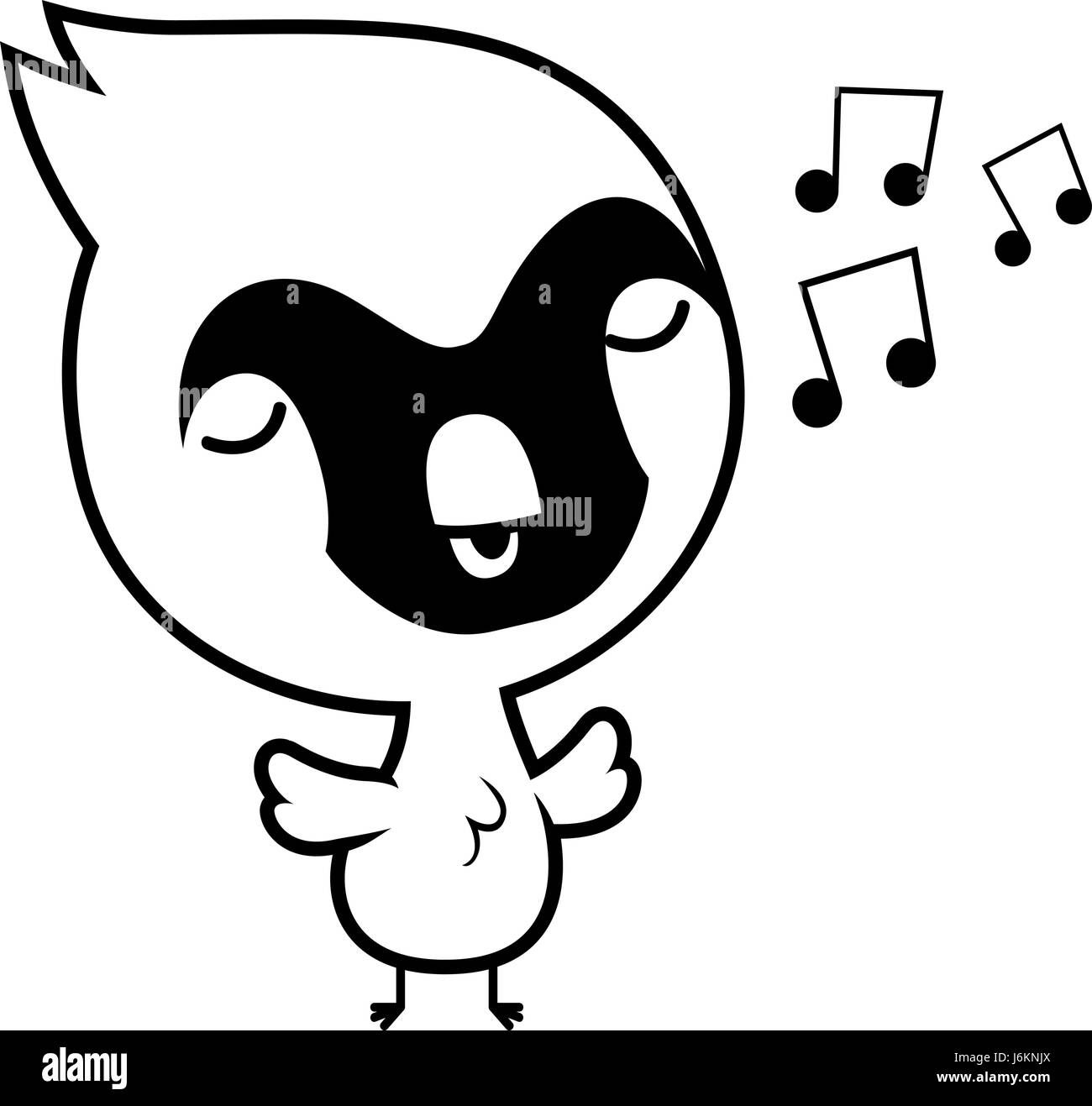 A cartoon illustration of a baby cardinal singing Stock Vector Image ...
