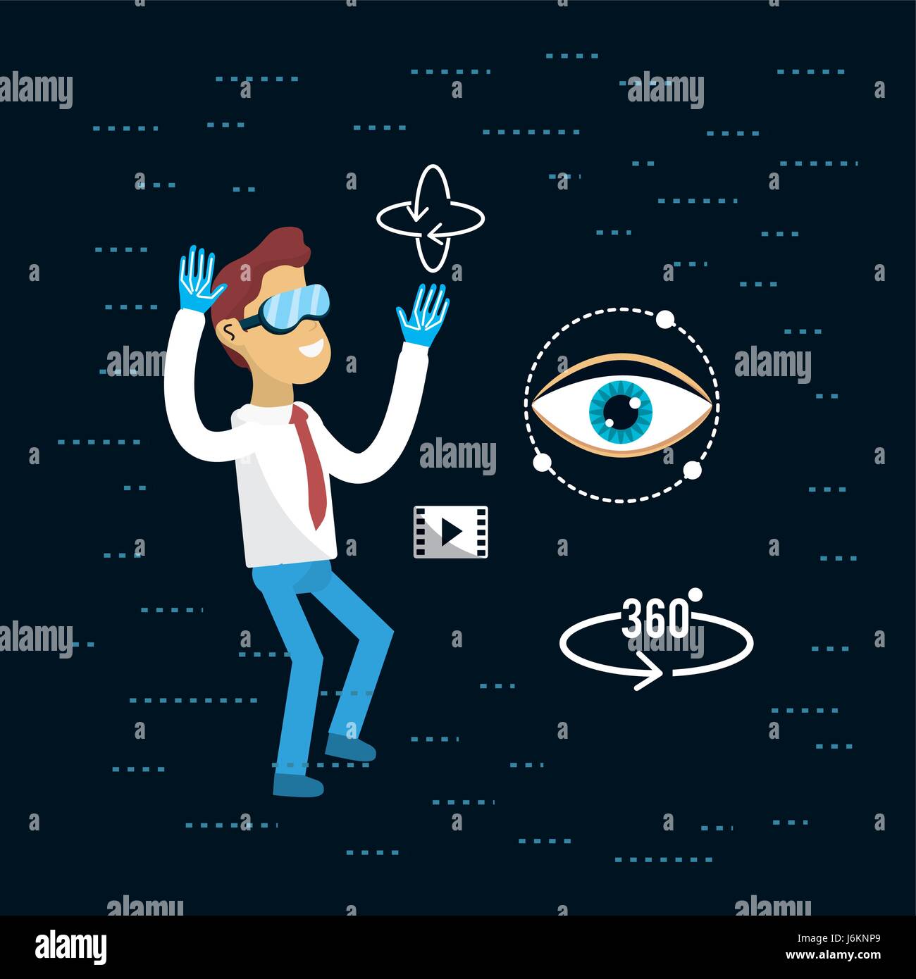 man inside virtual reality and futuristic game Stock Vector Image & Art ...