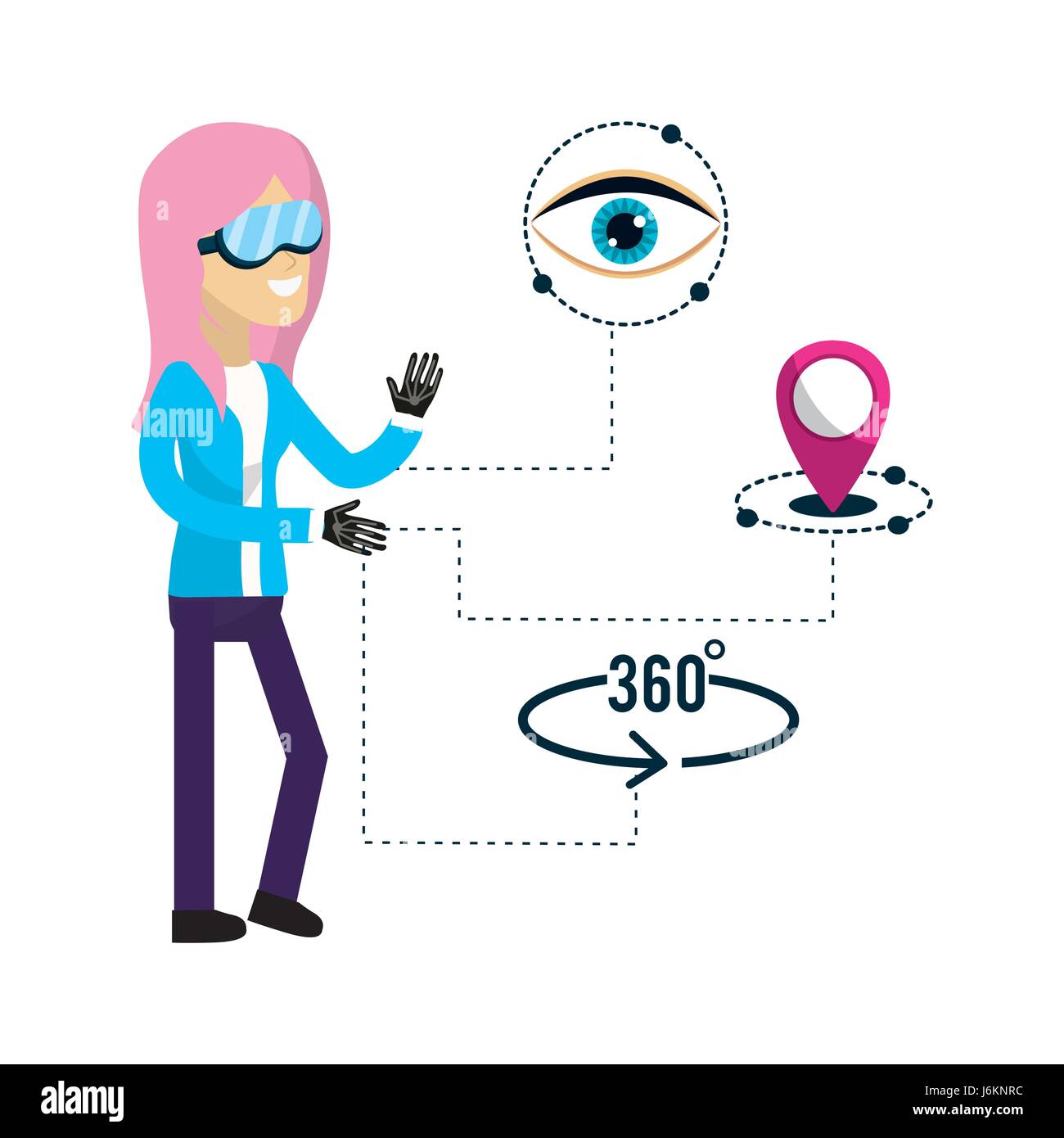 woman inside virtual reality and futuristic game Stock Vector Image ... woman inside virtual reality and futuristic game Stock Vector Image ...