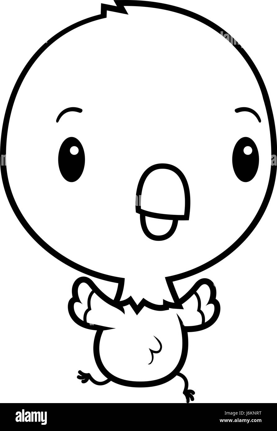 A cartoon illustration of a baby parrot running Stock Vector Image ...