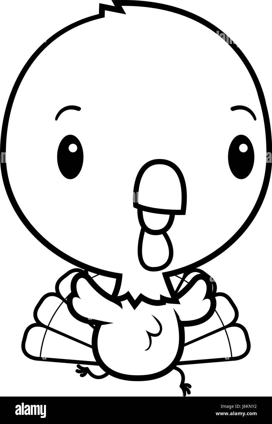 A cartoon illustration of a baby turkey running Stock Vector Image ...