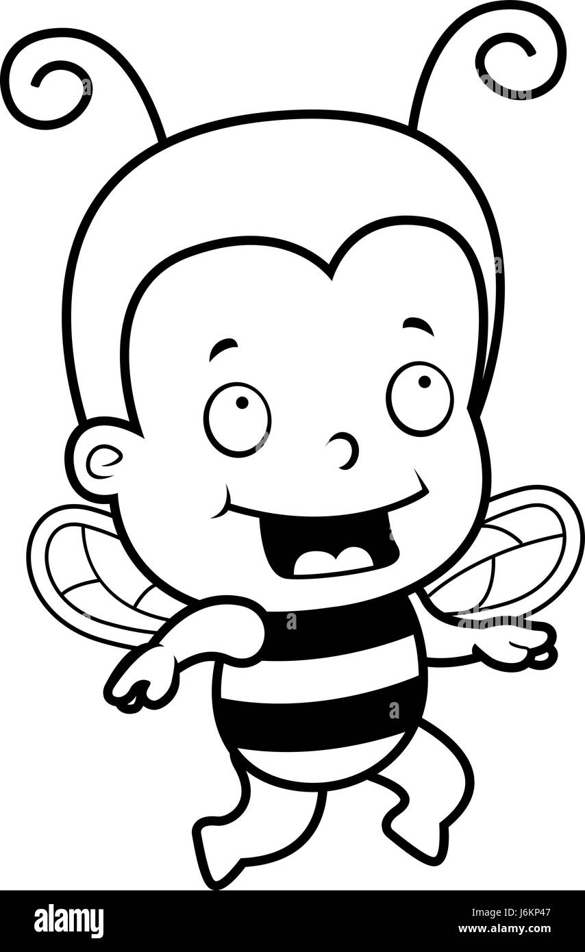 A happy cartoon boy in a bee costume Stock Vector Image & Art - Alamy