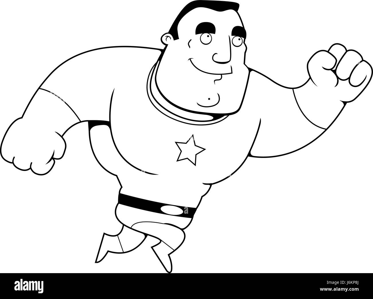 A happy cartoon superhero jumping and smiling Stock Vector Image & Art ...