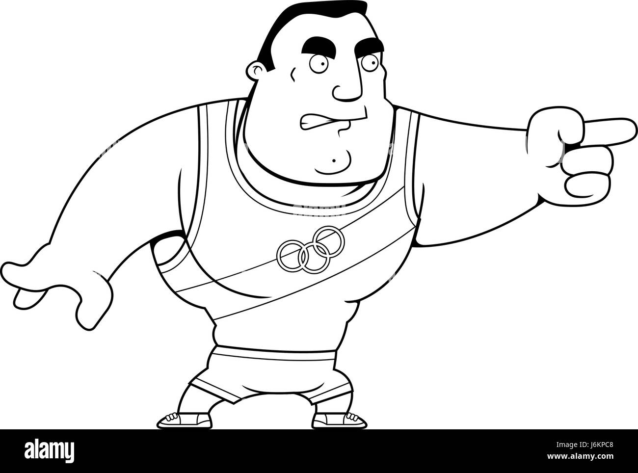 A cartoon Olympic athlete angry and pointing Stock Vector Image & Art ...