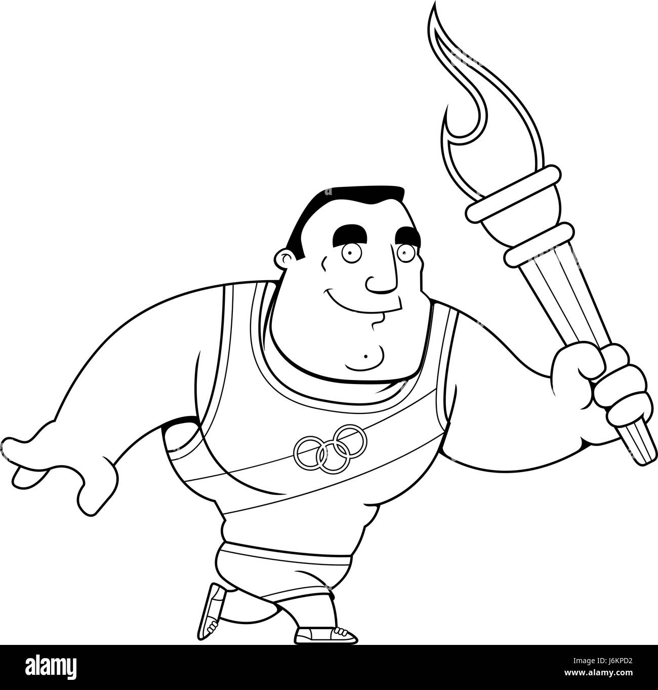 A cartoon Olympic athlete walking with the Olympic torch Stock Vector ...