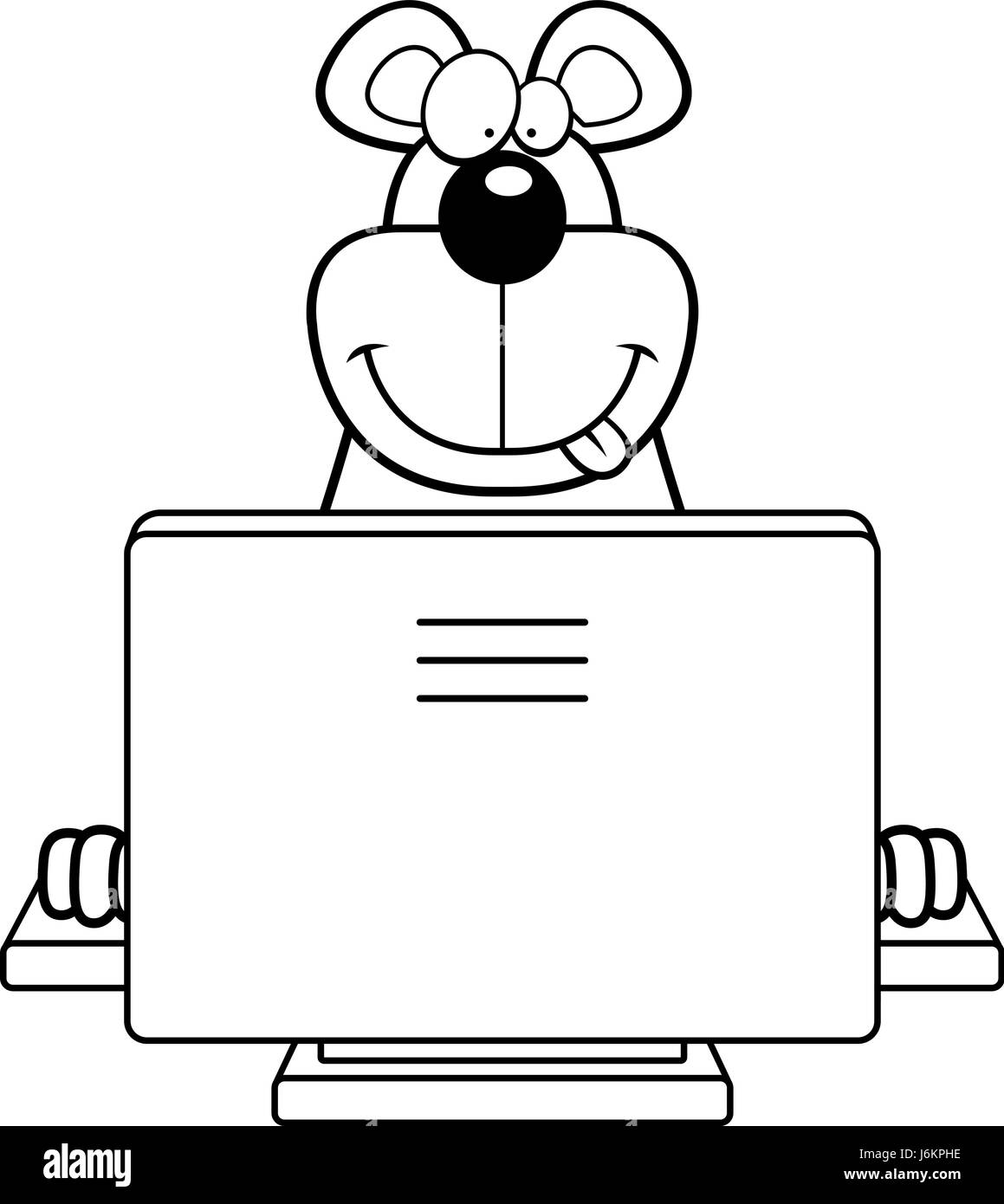 A happy cartoon bear with a computer Stock Vector Image & Art - Alamy