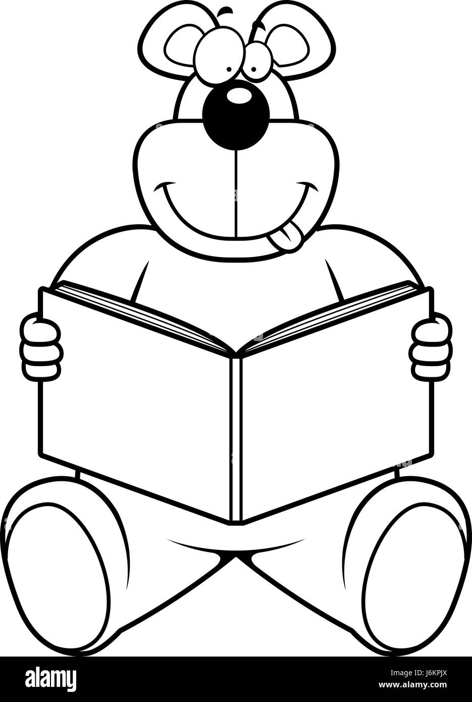 A cartoon bear reading a book and smiling Stock Vector Image & Art - Alamy