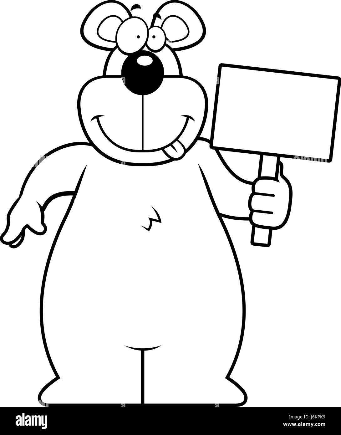 A happy cartoon bear with a sign Stock Vector Image & Art - Alamy