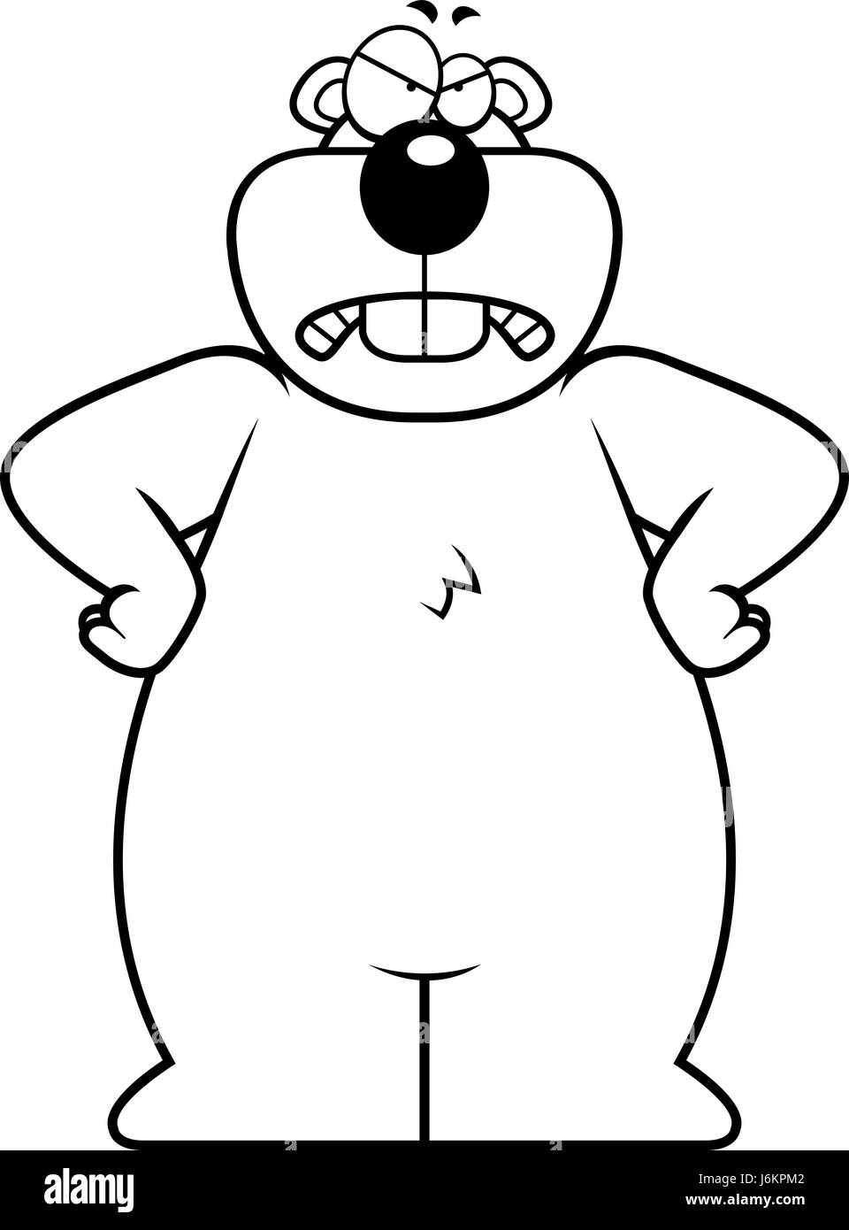 An angry cartoon gopher frowning and looking upset Stock Vector Image ...