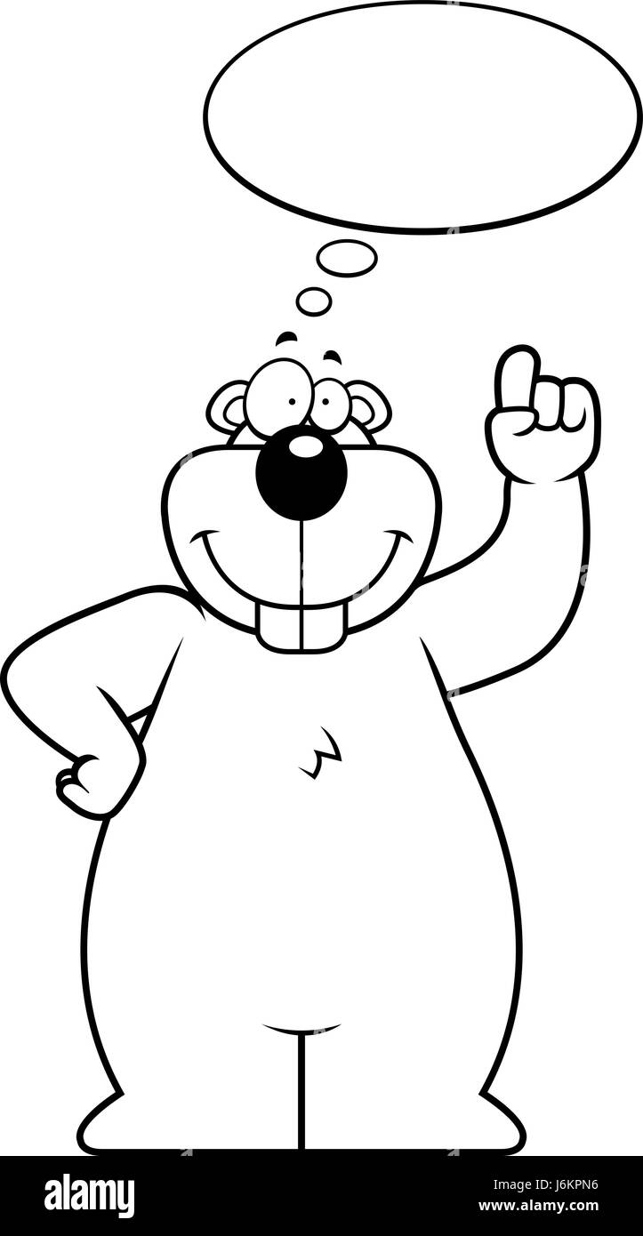 A happy cartoon gopher thinking and smiling Stock Vector Image & Art ...