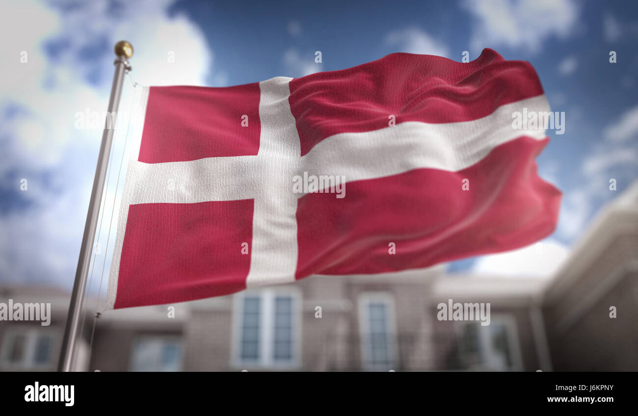 Blue sky background with denmark flag hi-res stock photography and ...
