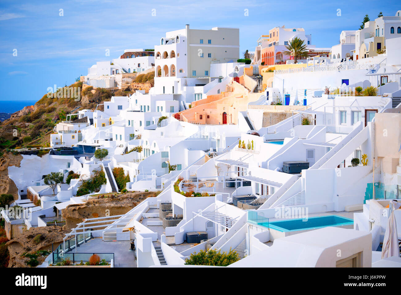 Oia village, view of Ia town, Santorini island, Greece Stock Photo - Alamy