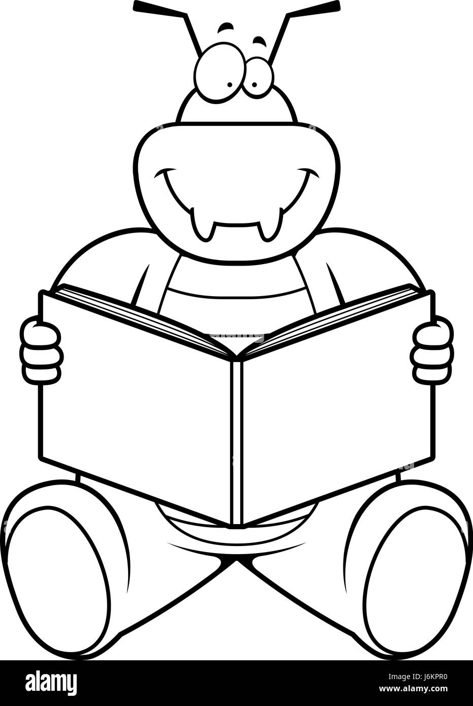 A cartoon illustration of a bug reading a book Stock Vector Image & Art ...