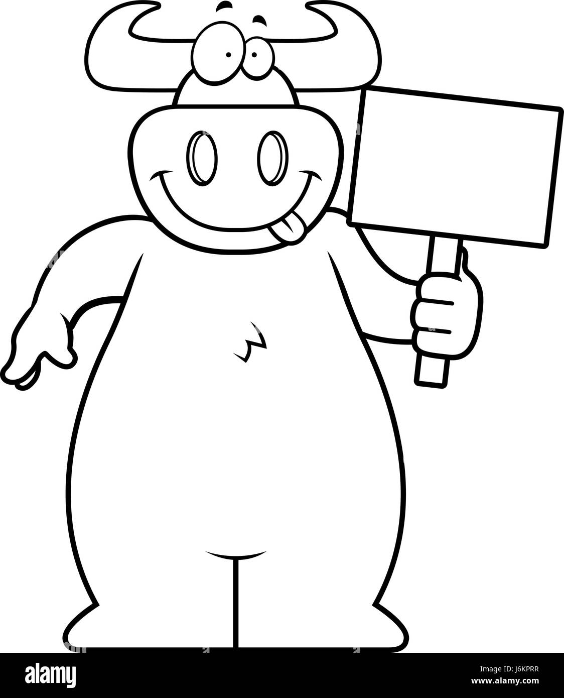 A happy cartoon bull with a sign Stock Vector Image & Art - Alamy