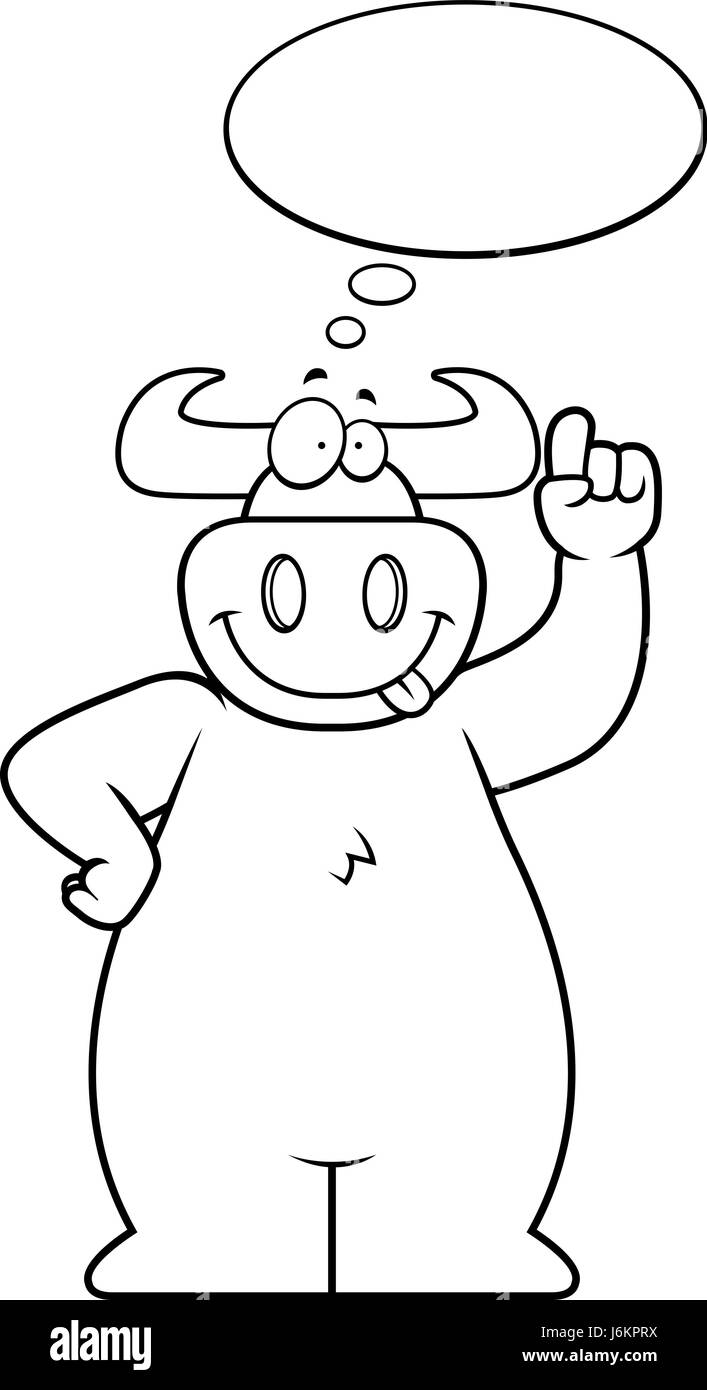 A happy cartoon bull thinking and smiling Stock Vector Image & Art - Alamy