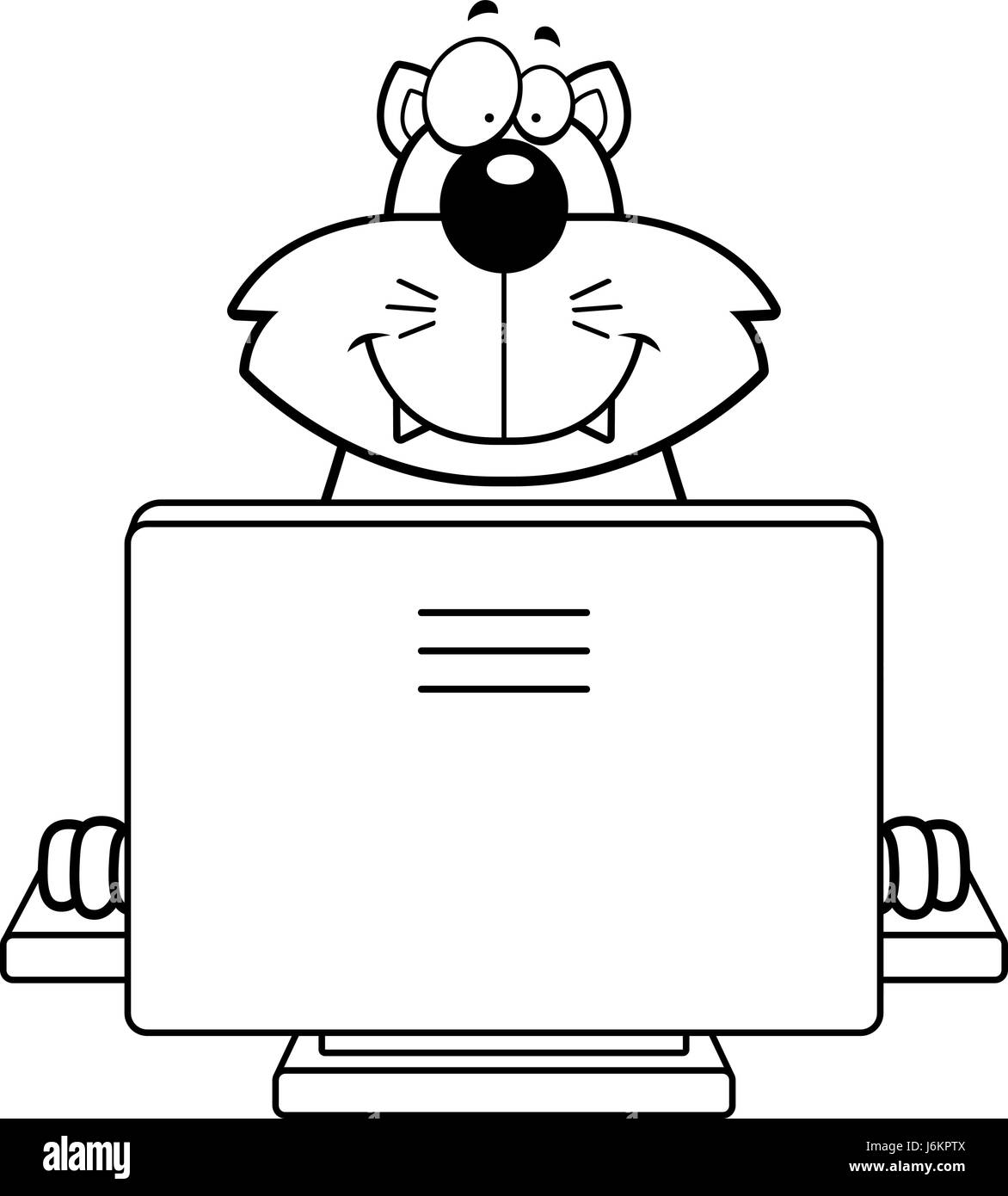 Cat at the computer Stock Vector Images - Alamy