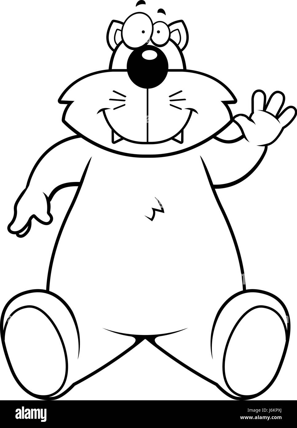 A happy cartoon cat sitting and smiling Stock Vector Image & Art - Alamy