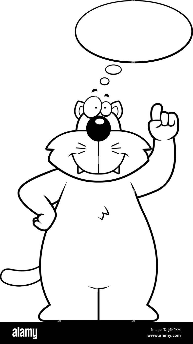 A happy cartoon cat thinking and smiling Stock Vector Image & Art - Alamy