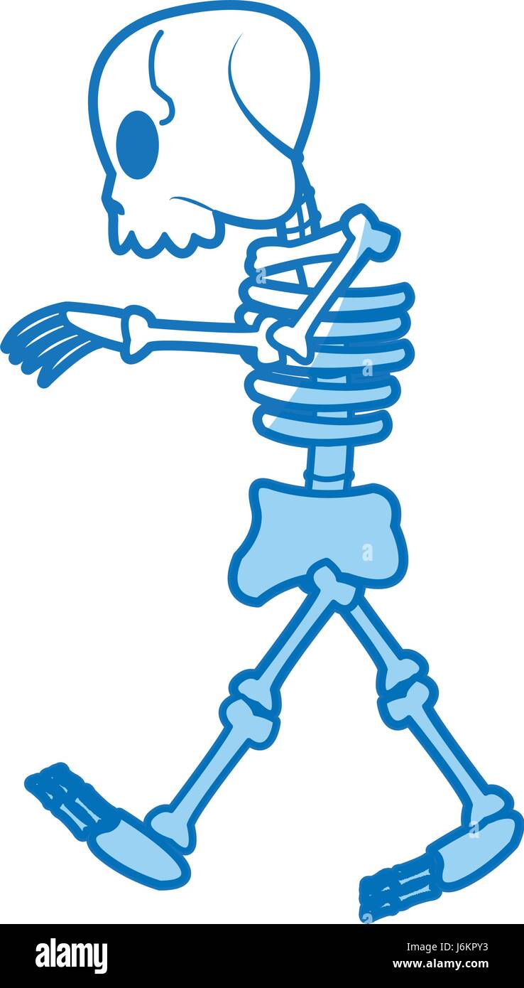 comic skeleton human walk character Stock Vector Image & Art - Alamy