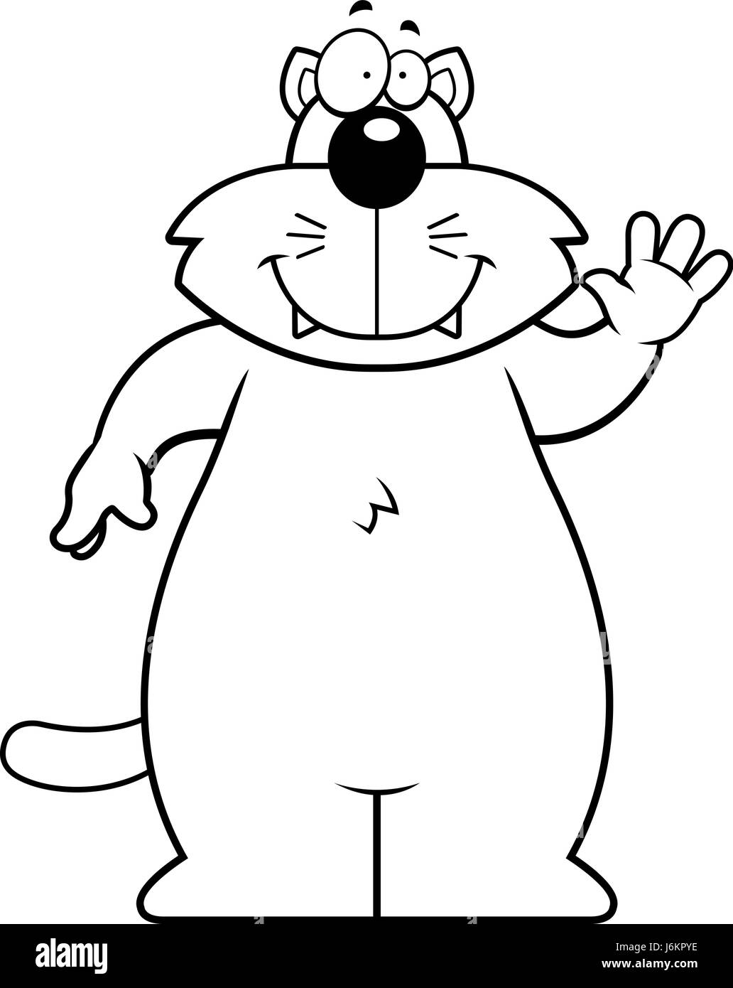 Happy cartoon cat waving smiling hi-res stock photography and images ...