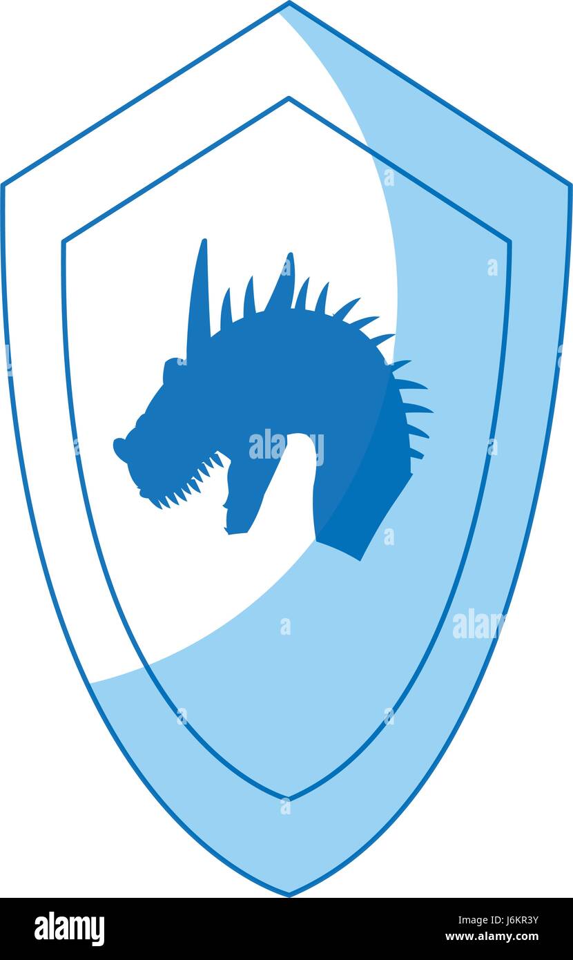 cartoon shield dragon ancient war symbol Stock Vector Image & Art - Alamy