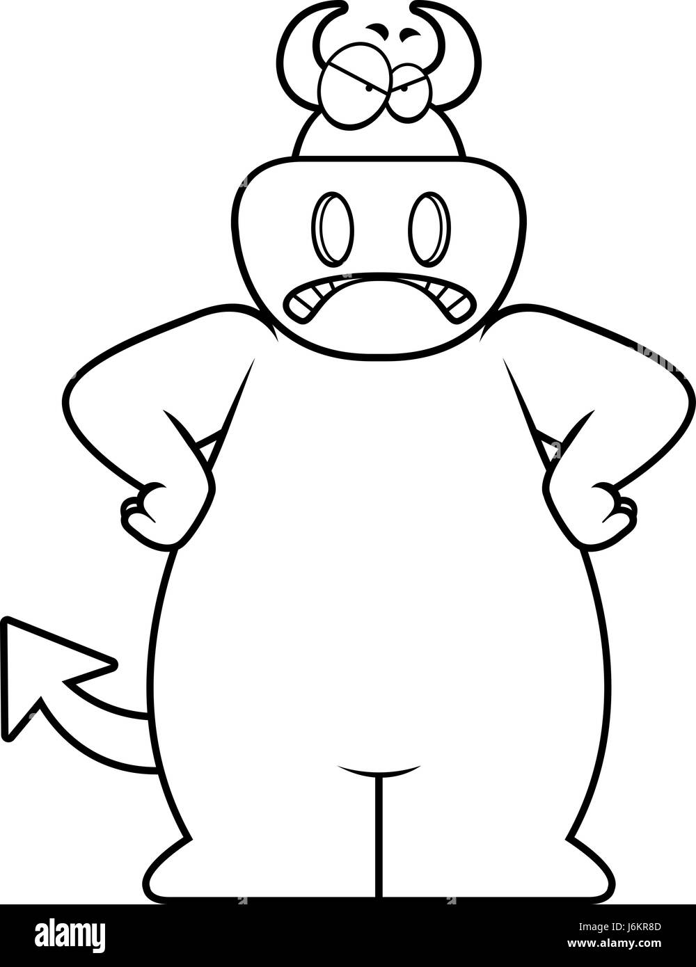 A cartoon illustration of a devil looking angry Stock Vector Image ...