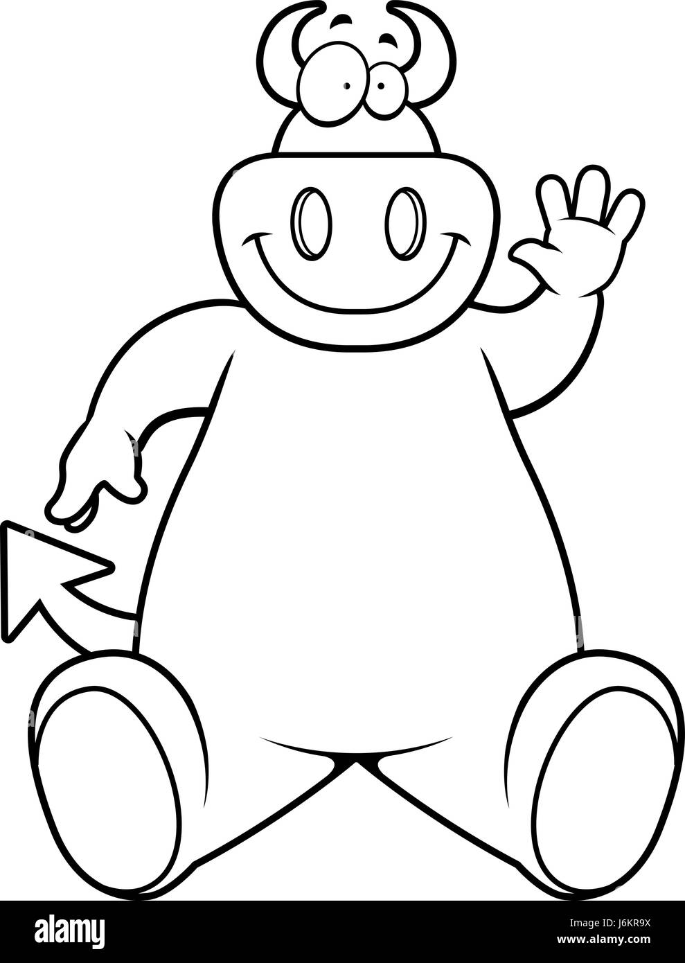 A cartoon illustration of a devil sitting Stock Vector Image & Art - Alamy