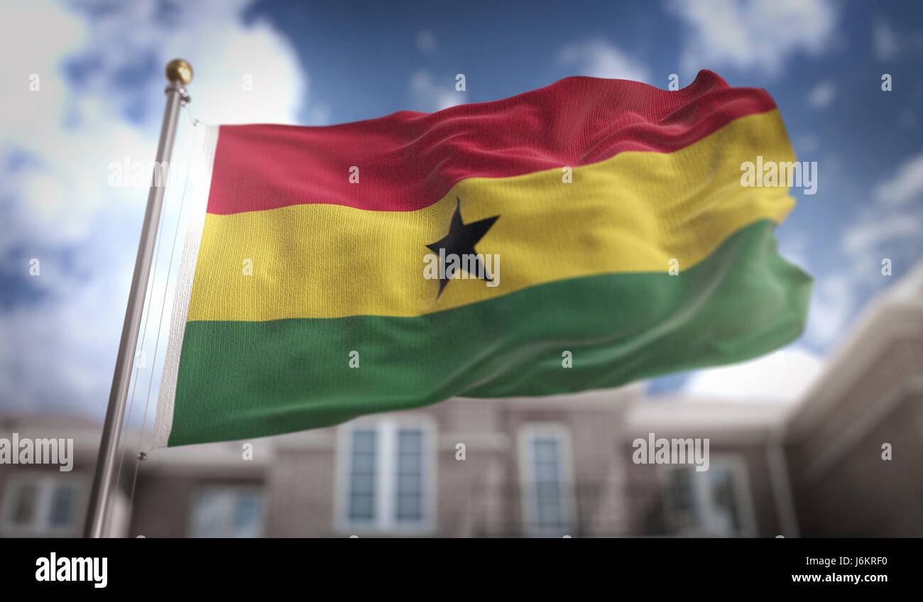 Ghana flag on pole hi-res stock photography and images - Alamy