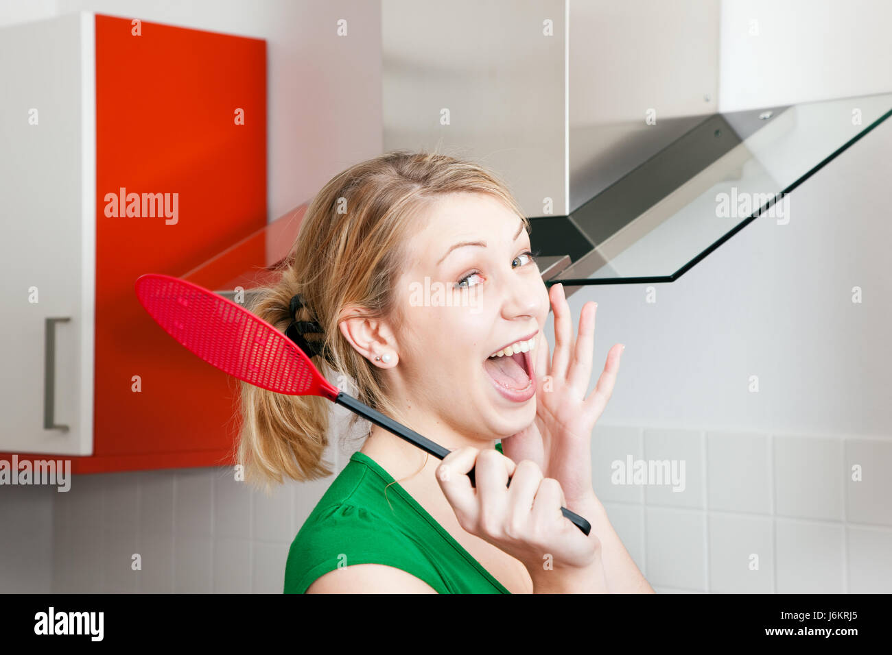 woman with fear of insects Stock Photo - Alamy