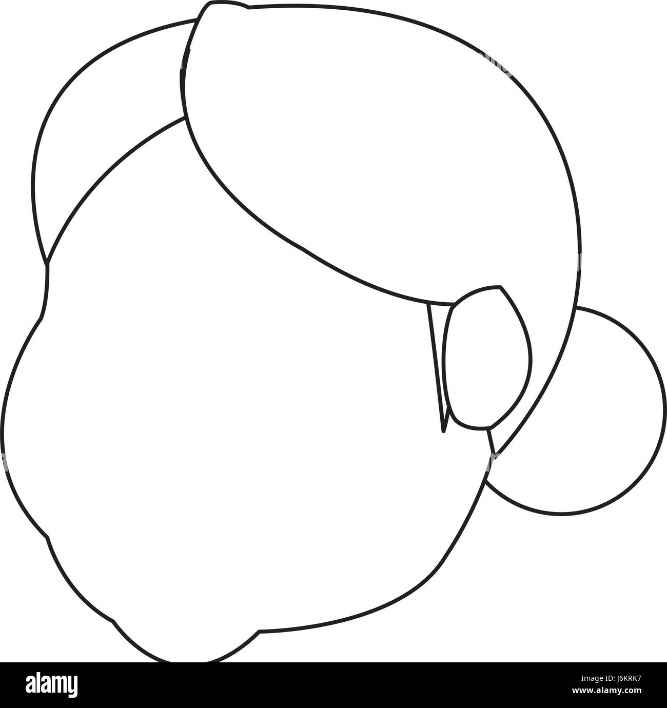 cute face mrs claus christmas character outline Stock Vector Image ...