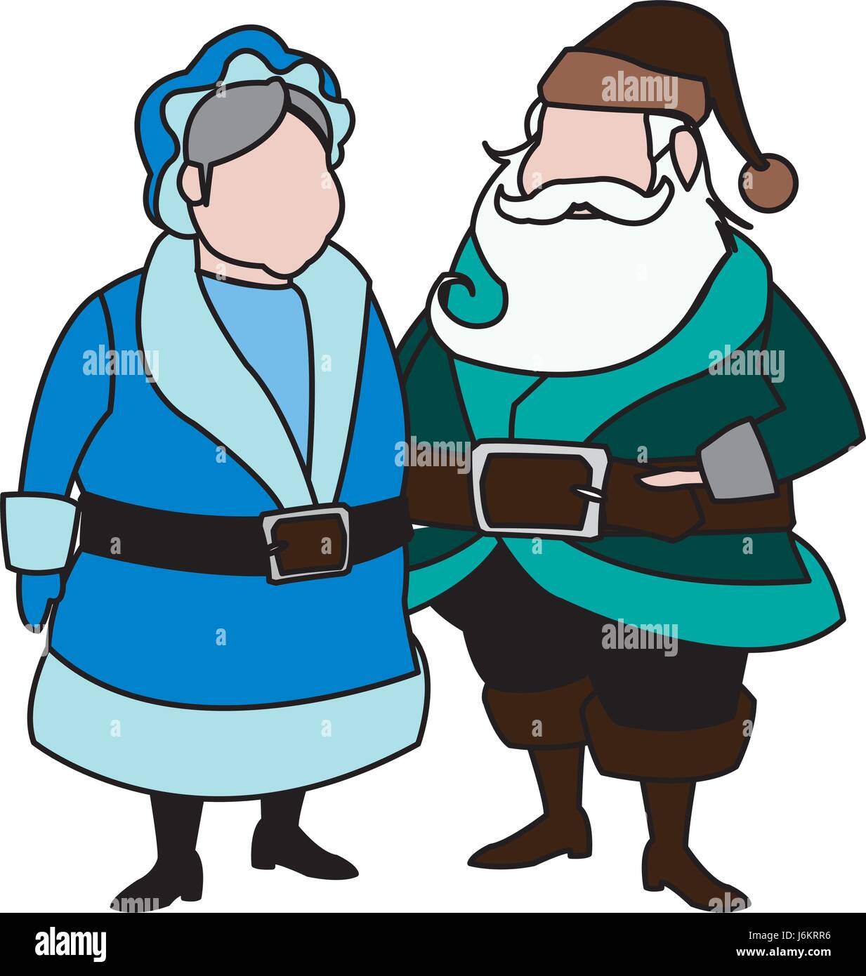 cute couple mr and mrs santa claus characters Stock Vector Image & Art ...