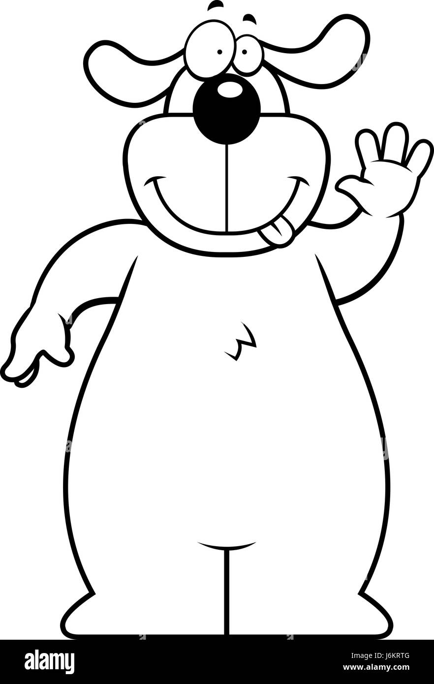 A happy cartoon dog waving and smiling Stock Vector Image & Art - Alamy