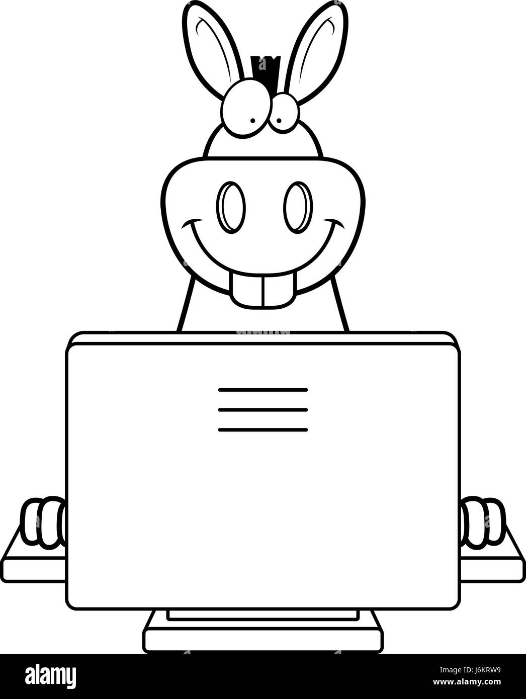 A happy cartoon donkey with a computer Stock Vector Image & Art - Alamy