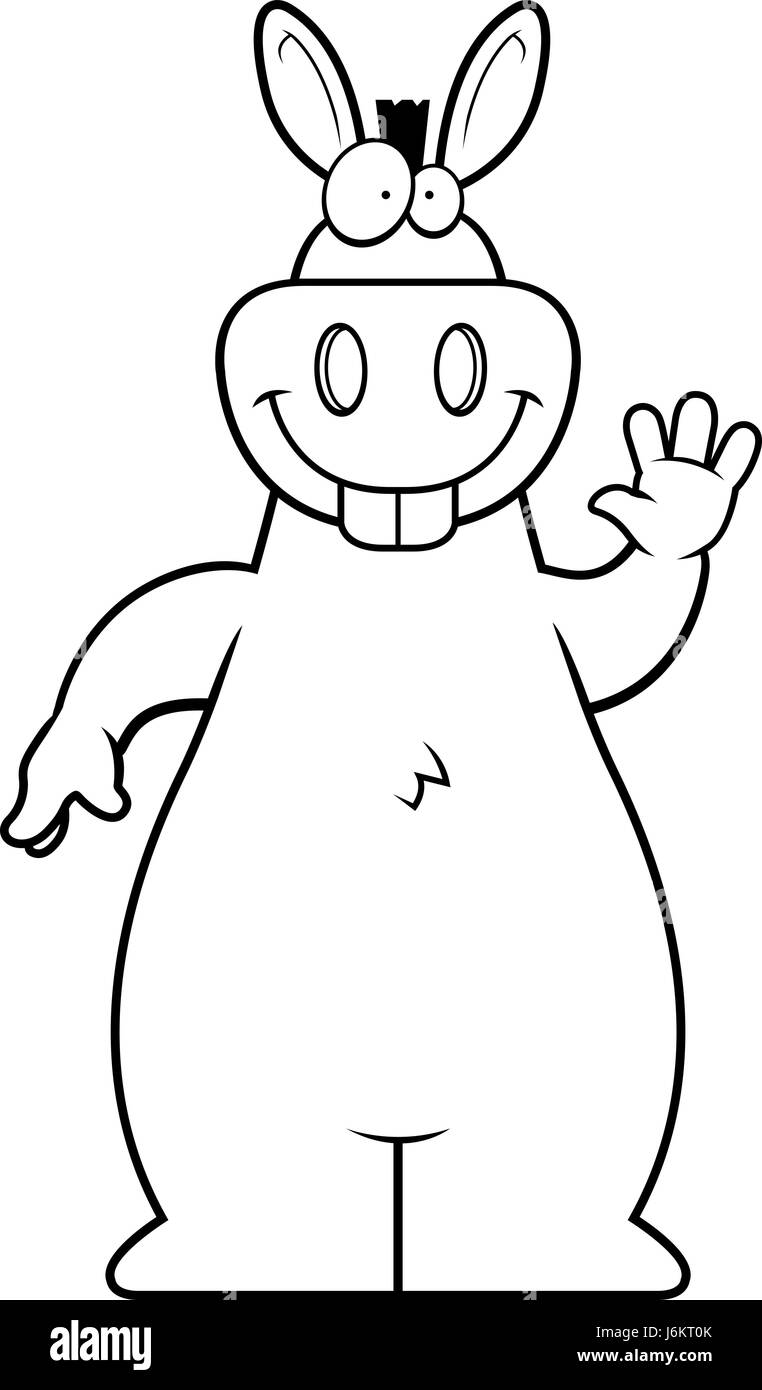 A happy cartoon donkey waving and smiling Stock Vector Image & Art - Alamy