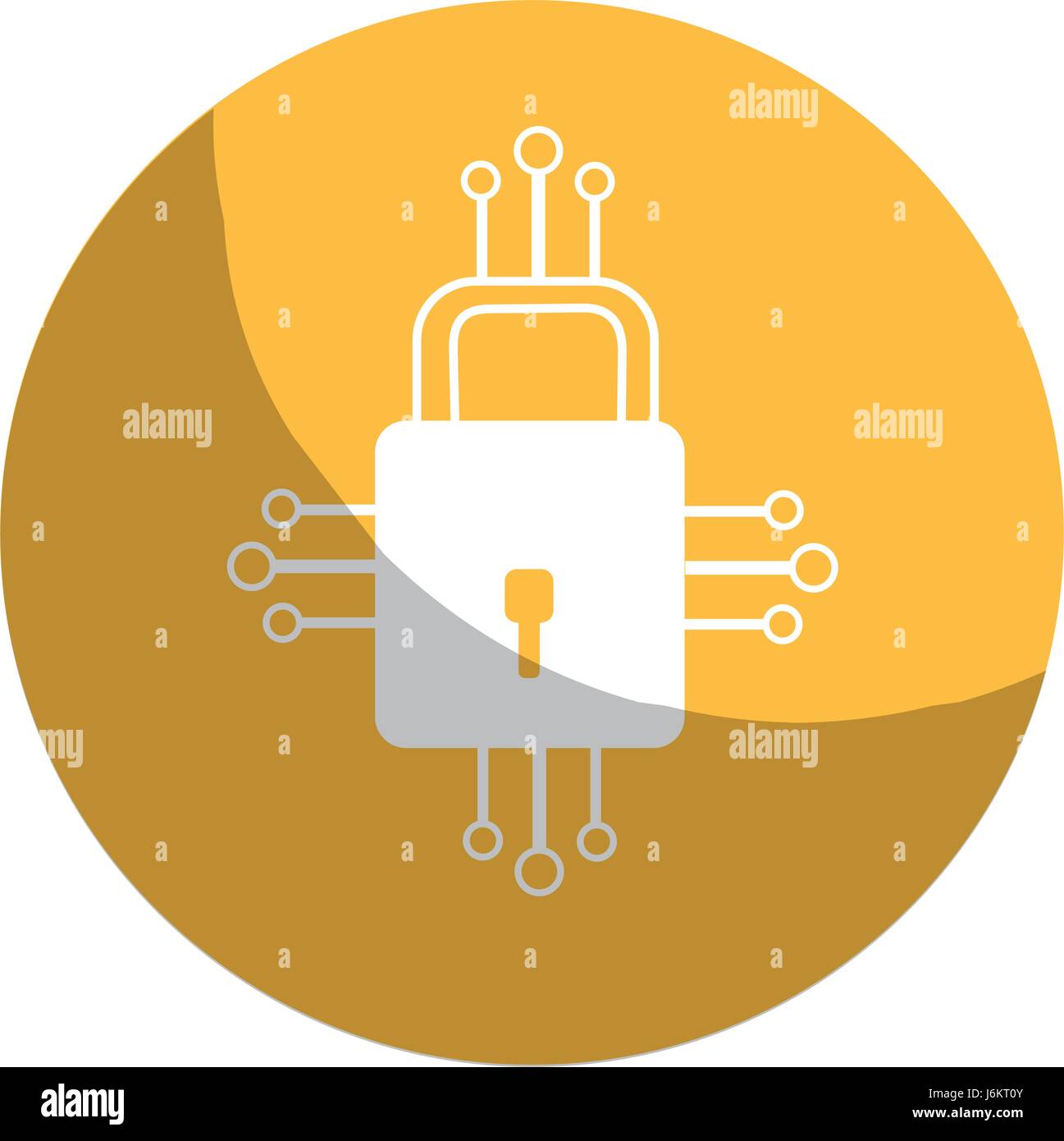 sticker square with circuit connection and botcoin symbol Stock Vector ...
