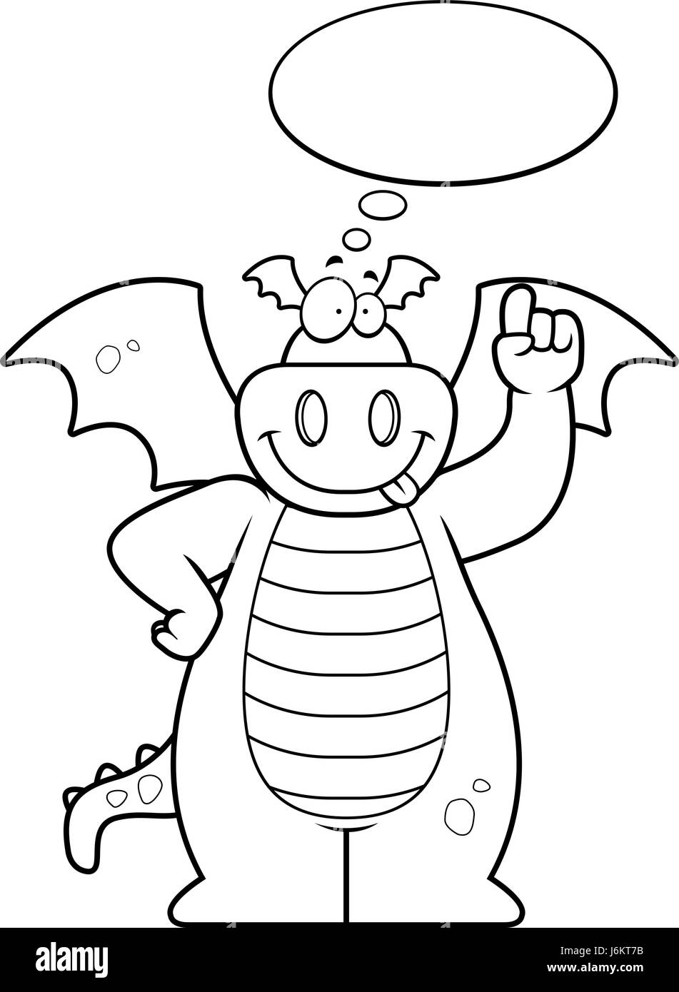 Happy cartoon dragon thinking Stock Vector Images - Alamy