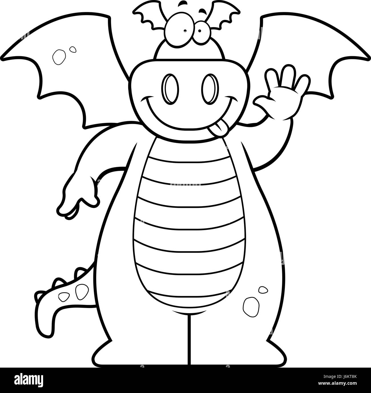 A happy cartoon dragon waving and smiling Stock Vector Image & Art - Alamy