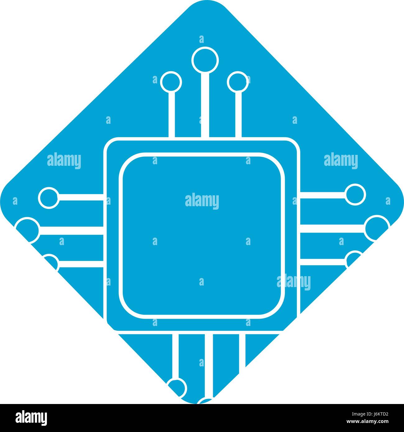label square digital connections with circuits electronic Stock Vector ...