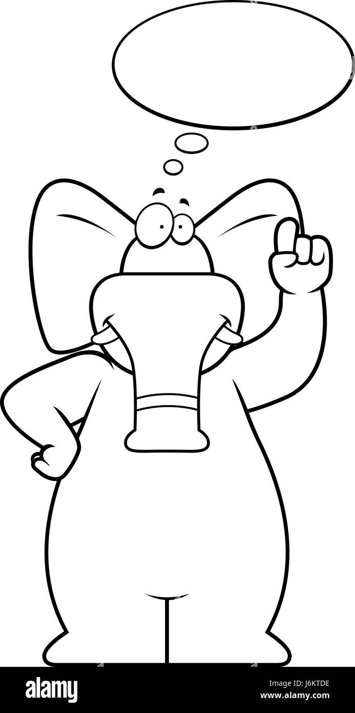 A happy cartoon elephant thinking and smiling Stock Vector Image & Art ...