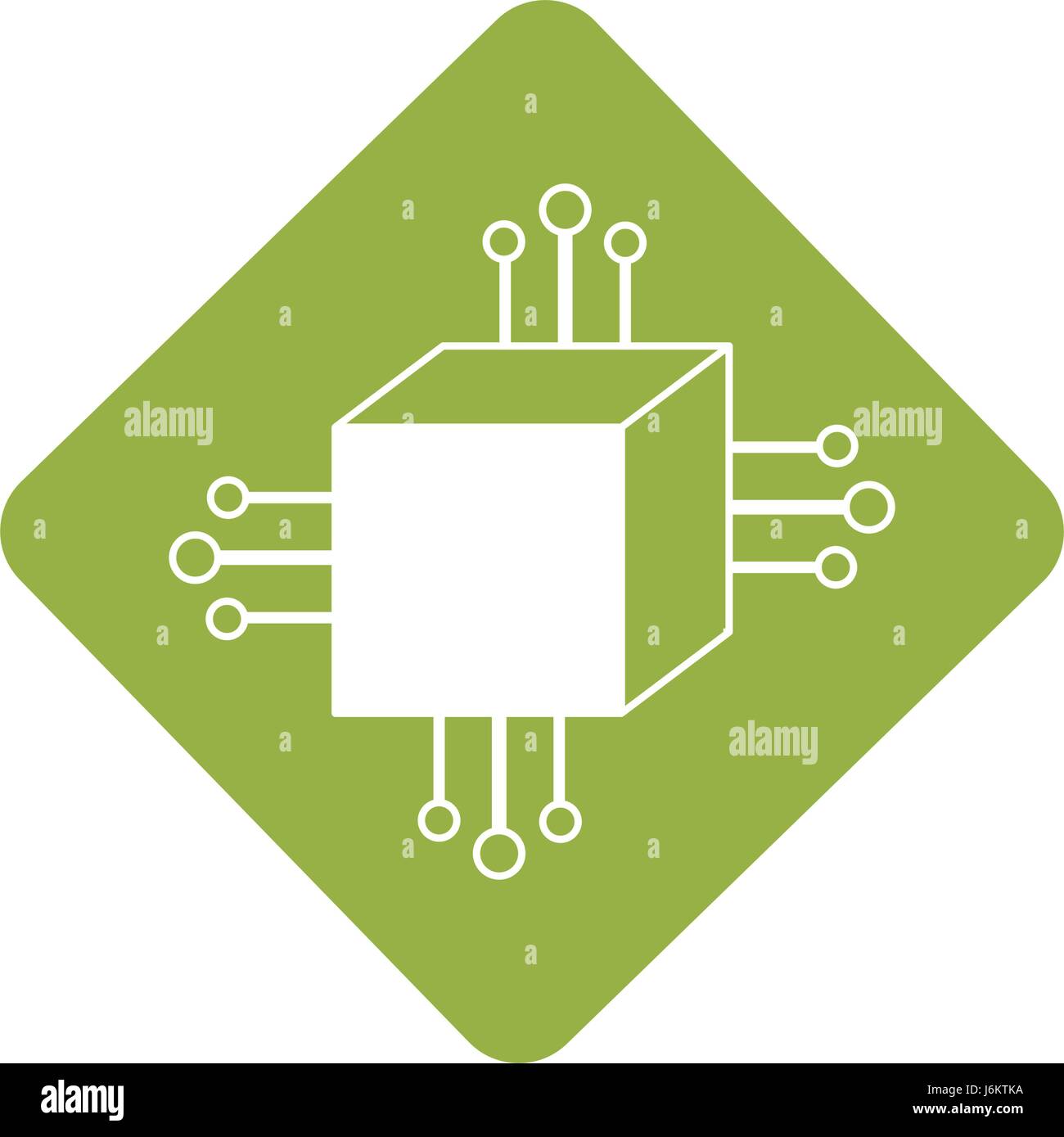 label square digital connections with circuits electronic Stock Vector ...