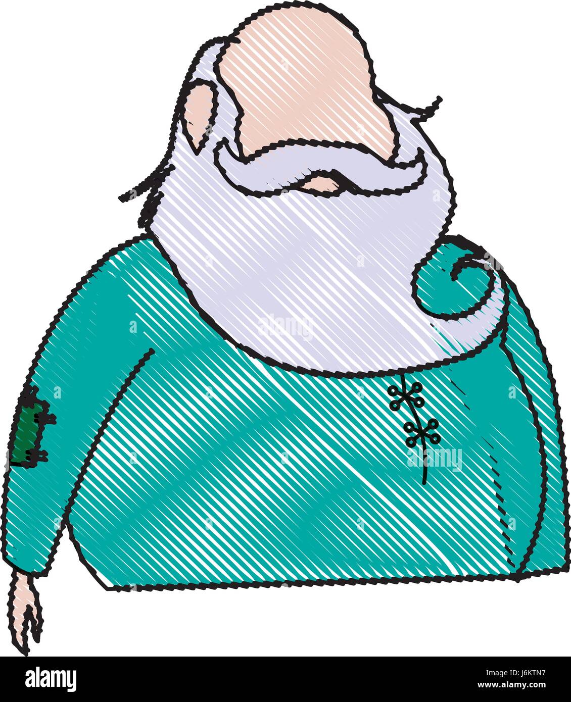 portrait santa claus christmas wearing clothes traditional Stock Vector ...